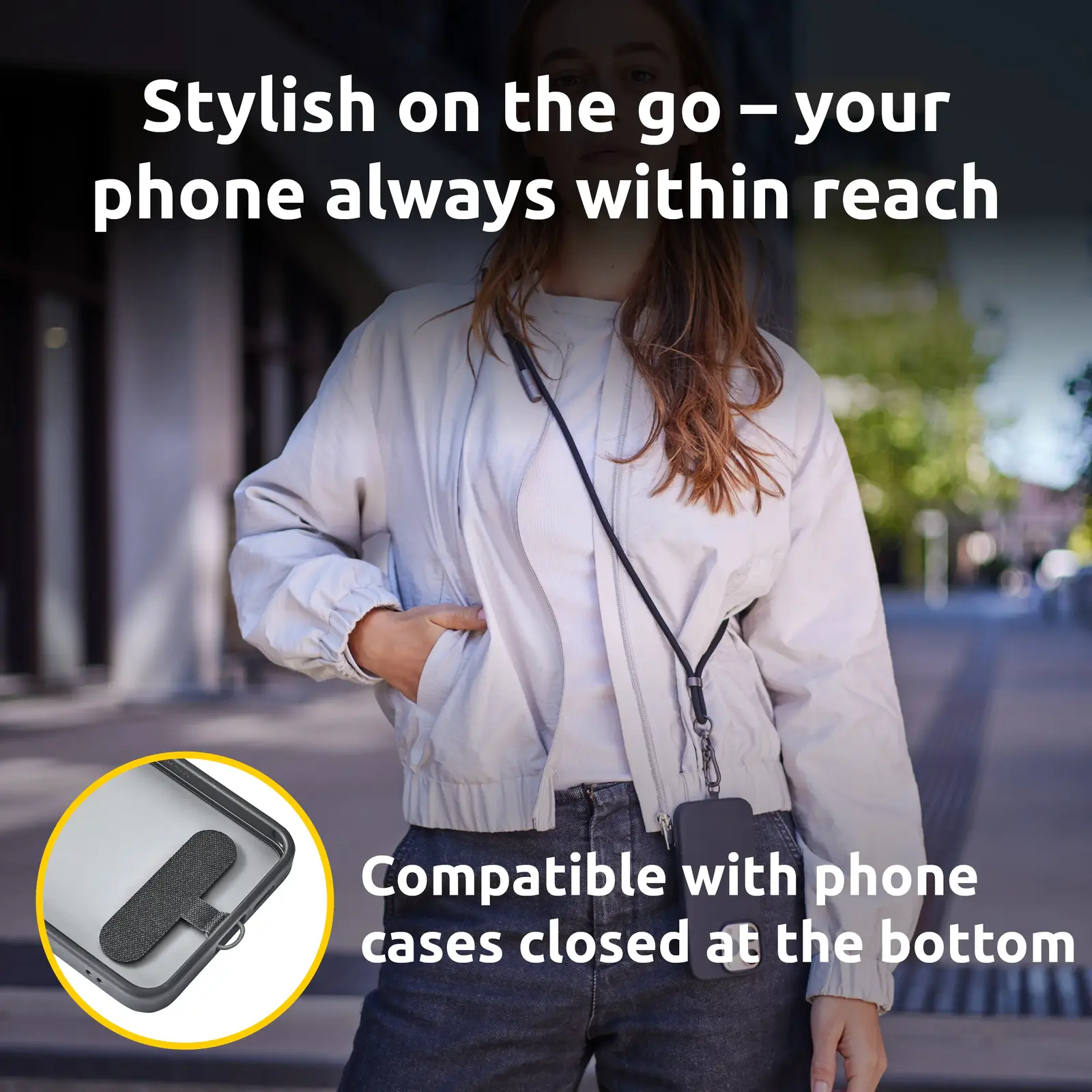 Intenso USB-C Charging Lanyard Phone Necklace Cable | AiO.lv