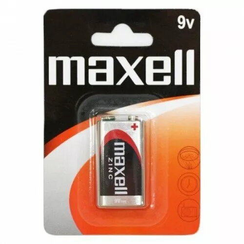 9V Battery Maxell 6LR61 Zinc-carbon BAT9.ZN.MX1 | AiO.lv