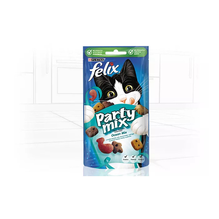 Purina Nestlé Felix Party Mix Ocean Mix 60 g treats | AiO.lv