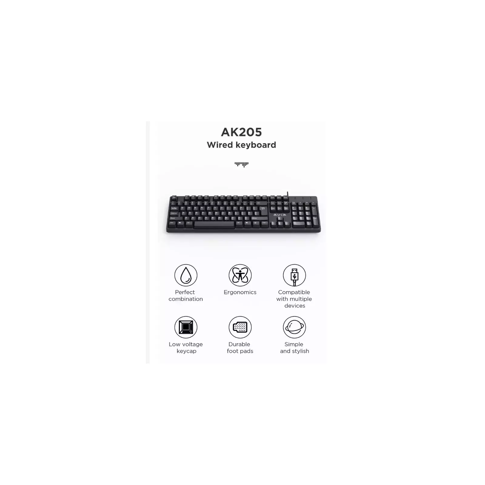 Keyboard Aula AK205 104 Keys AK205 | AiO.lv
